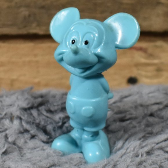 Disney | Toys | Vintage Blue Rubber Mickey Mouse Figuring | Poshmark
